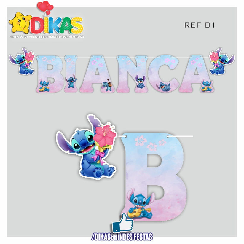 LETRA TEMÁTICA - STITCH – dikasbrindes