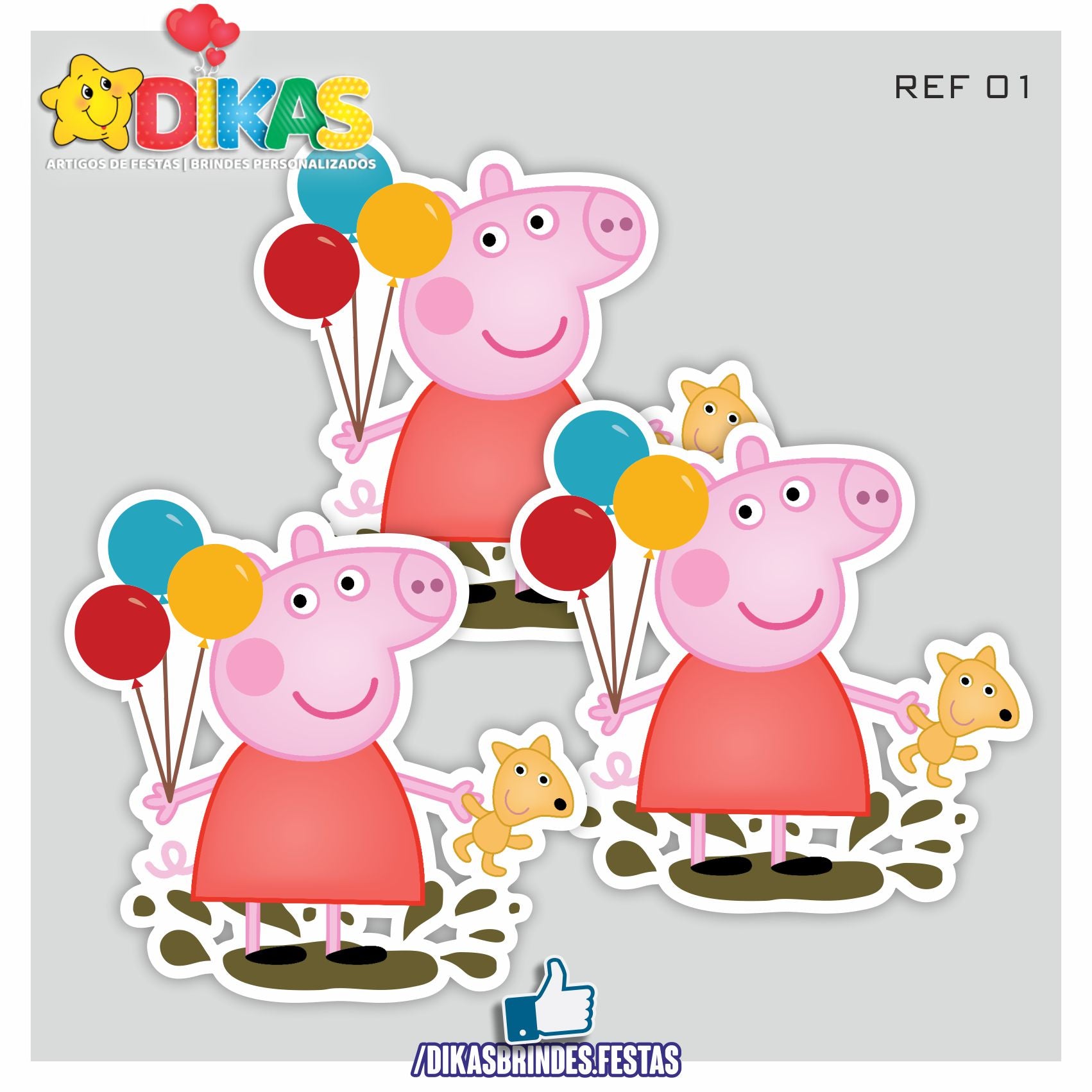 APLIQUES GRANDES - PORQUINHA PEPPA – dikasbrindes