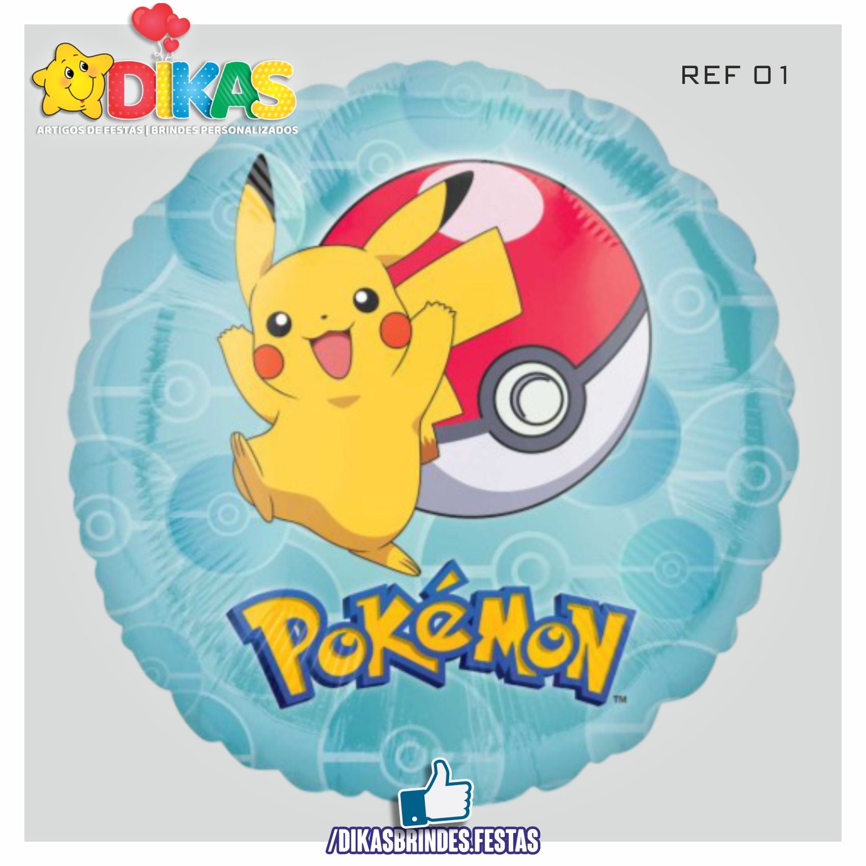 BALÃO FOIL - POKÉMON – dikasbrindes