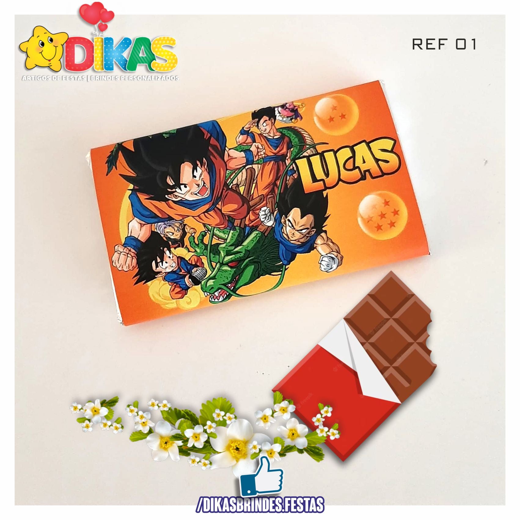 TABLET CHOCOLATE 20G PERSONALIZADO - DRAGON BALL – dikasbrindes