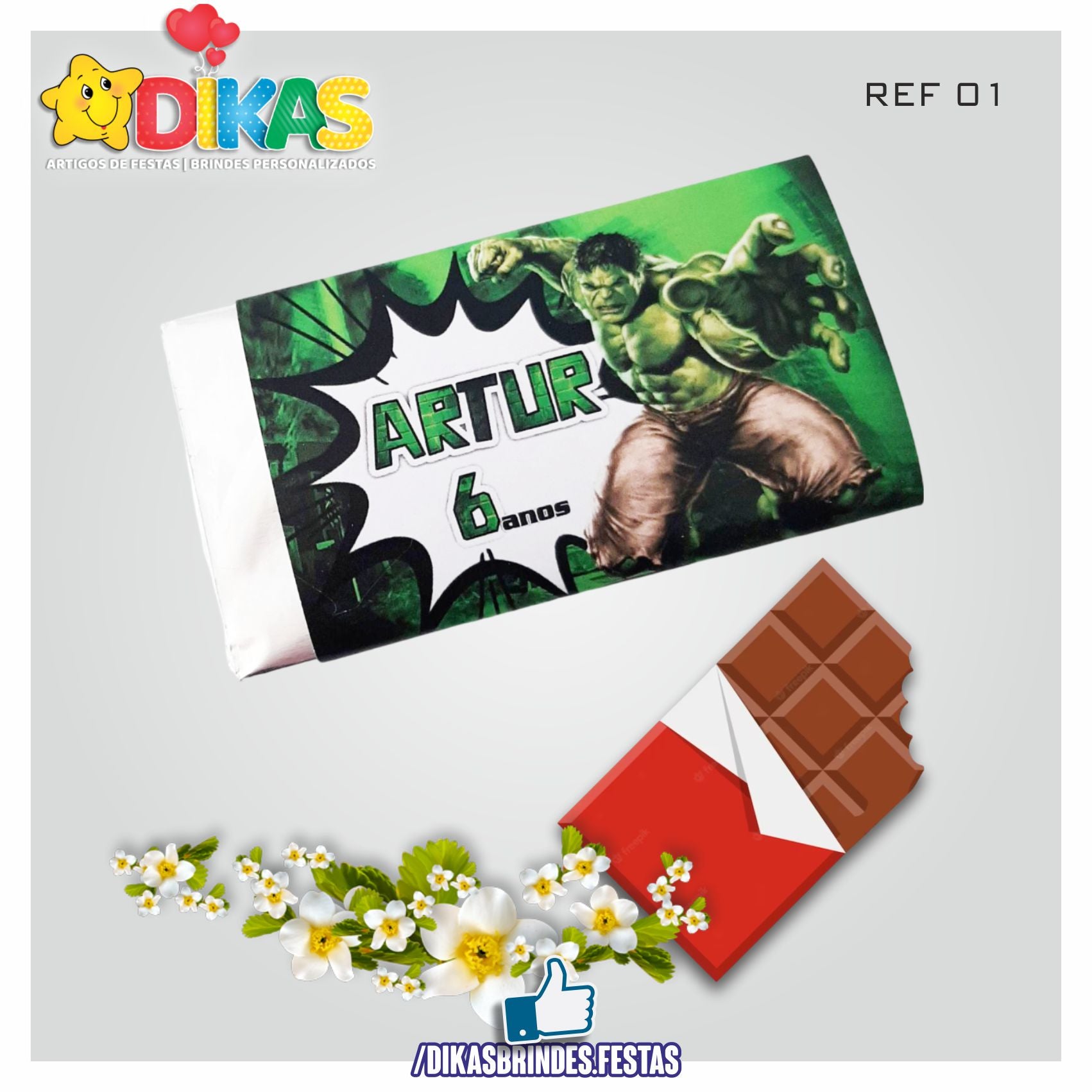 TABLET CHOCOLATE 20G PERSONALIZADO - HULK – dikasbrindes