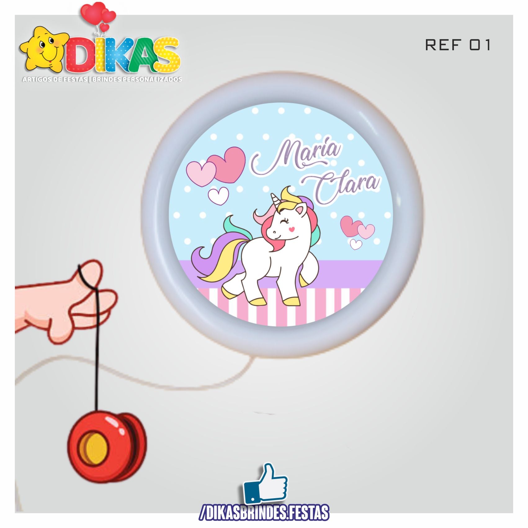 IOIÓ PERSONALIZADO - UNICÓRNIO – dikasbrindes