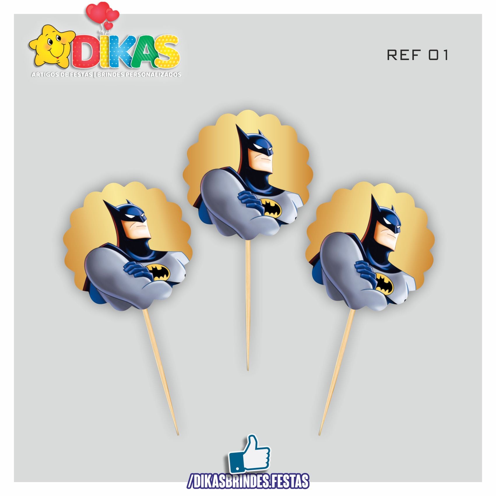 TOPPERS SIMPLES - BATMAN – dikasbrindes
