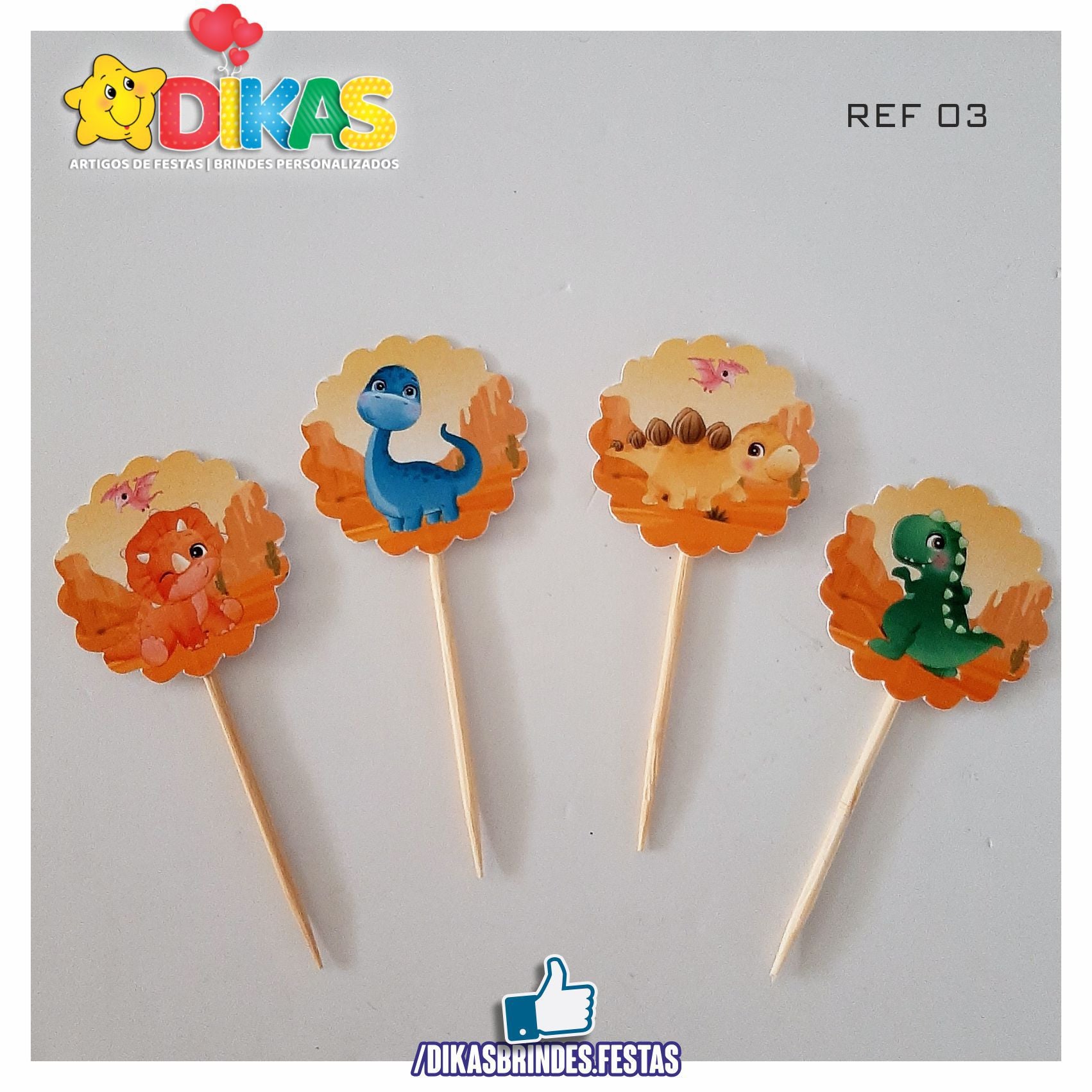 TOPPERS SIMPLES - DINOSSAUROS – dikasbrindes