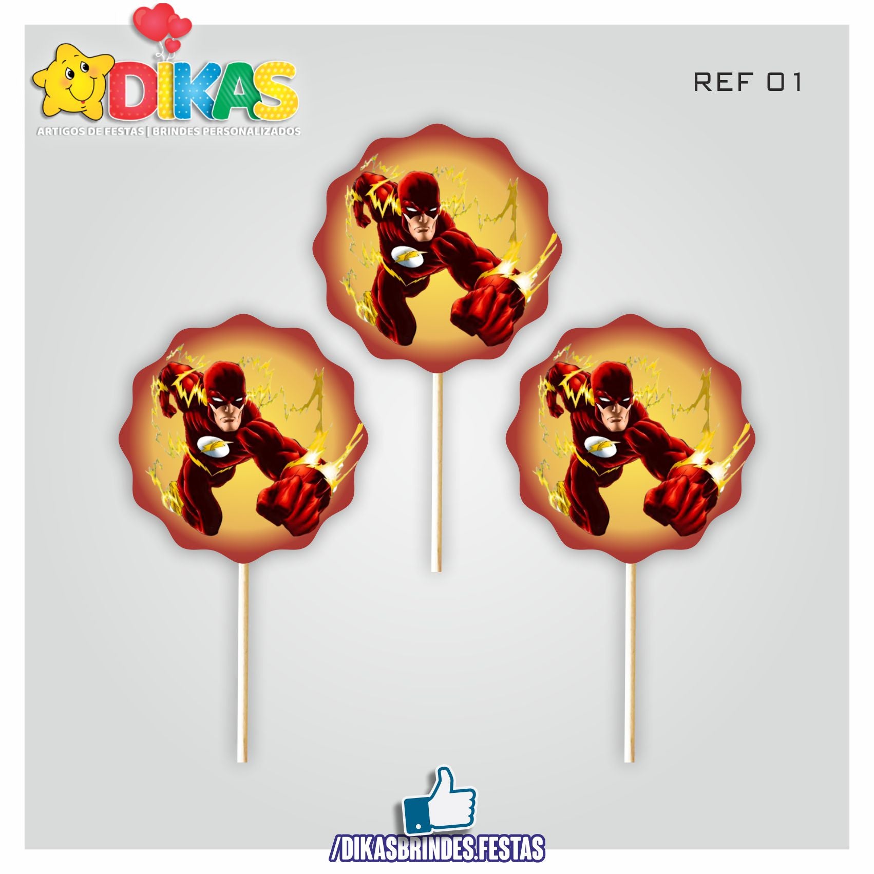 TOPPERS SIMPLES - THE FLASH – dikasbrindes