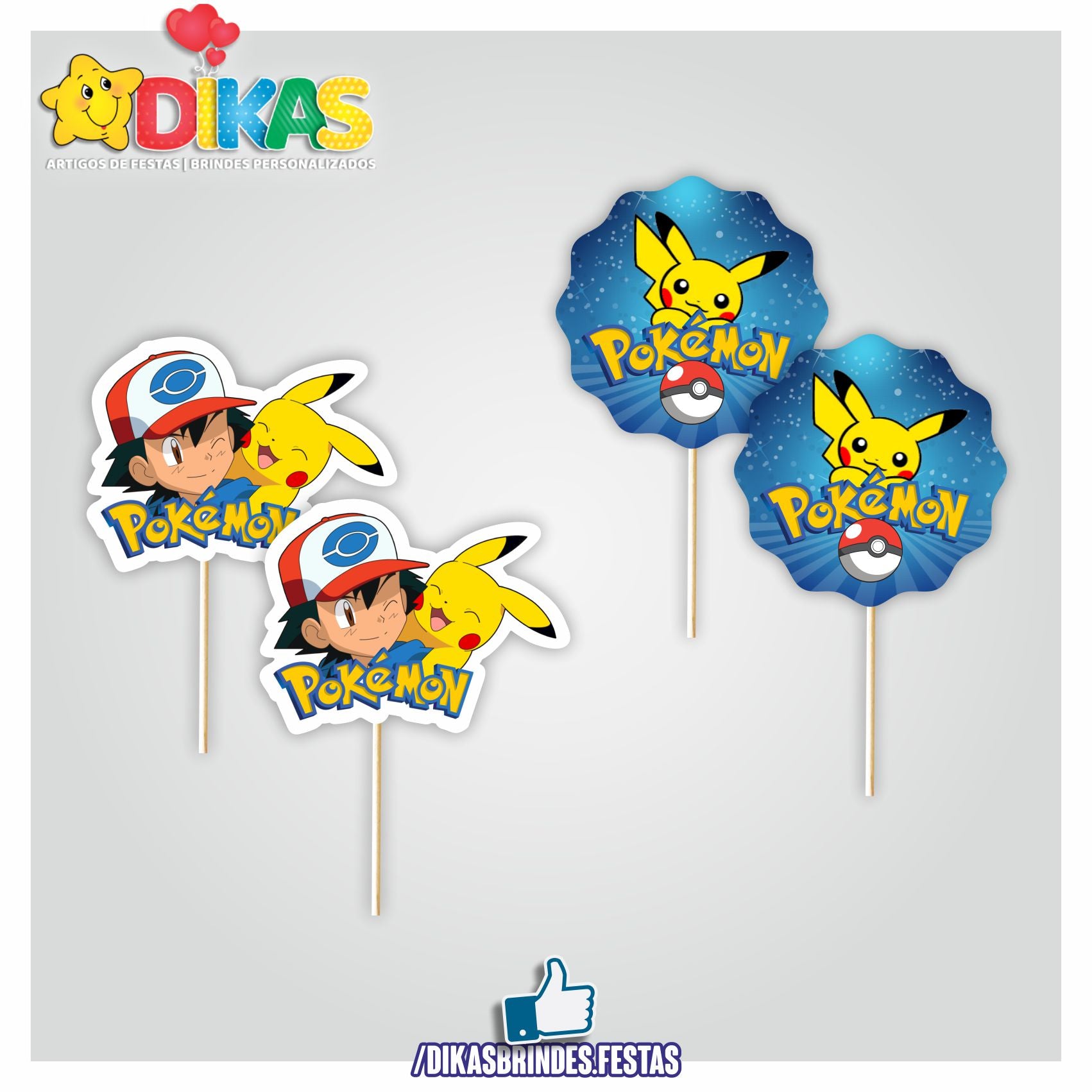 TOPPERS SIMPLES - POKÉMON – dikasbrindes