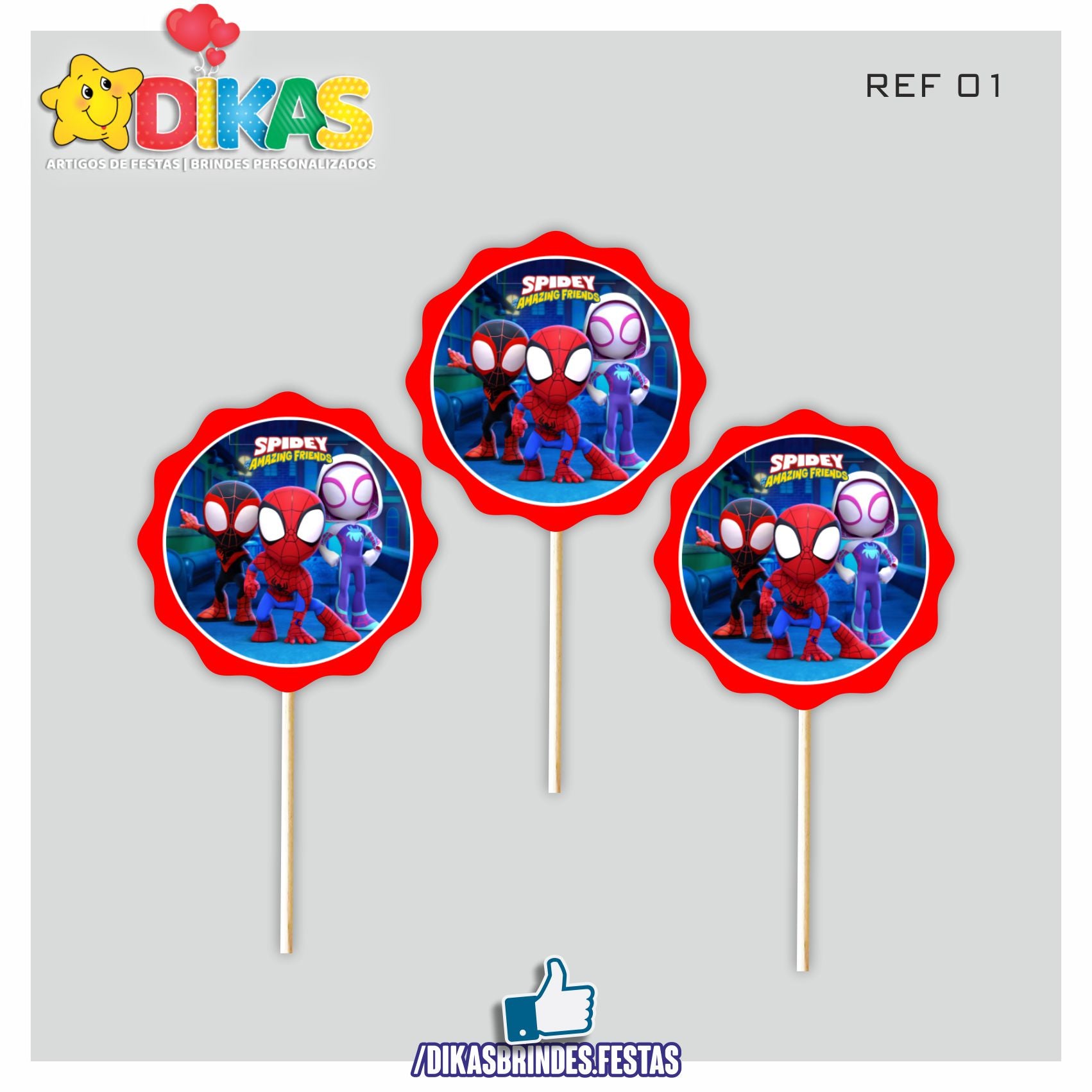 TOPPERS SIMPLES - SPIDEY – dikasbrindes