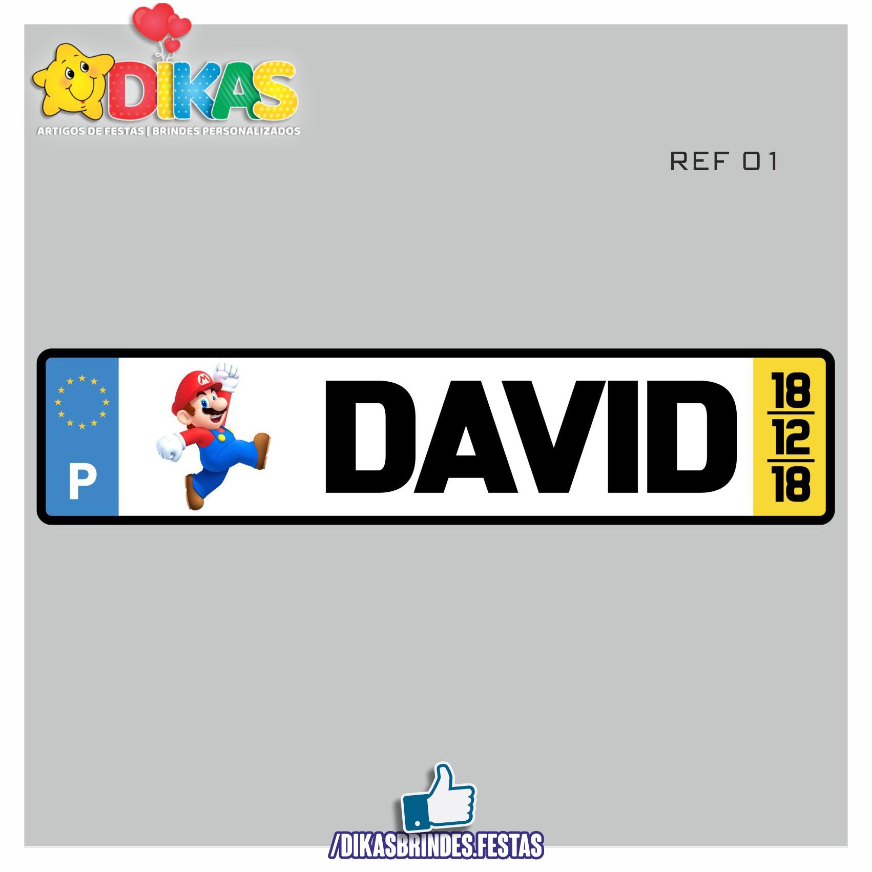 MATRICULA PERSONALIZADA - MARIO BROS – dikasbrindes