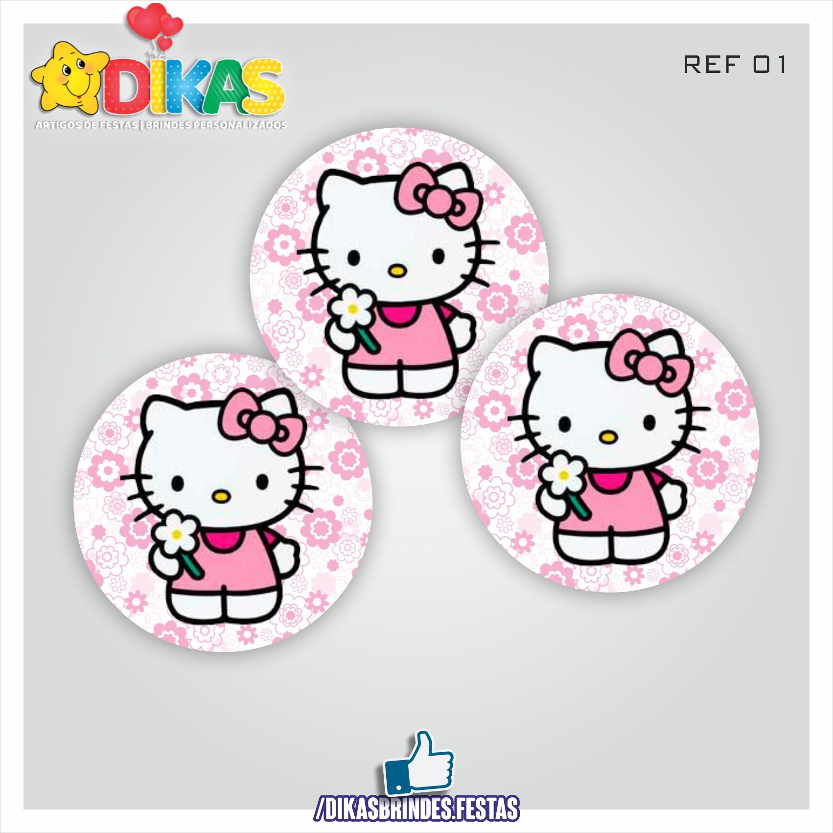 AUTOCOLANTE 5cm - HELLO KITTY – dikasbrindes