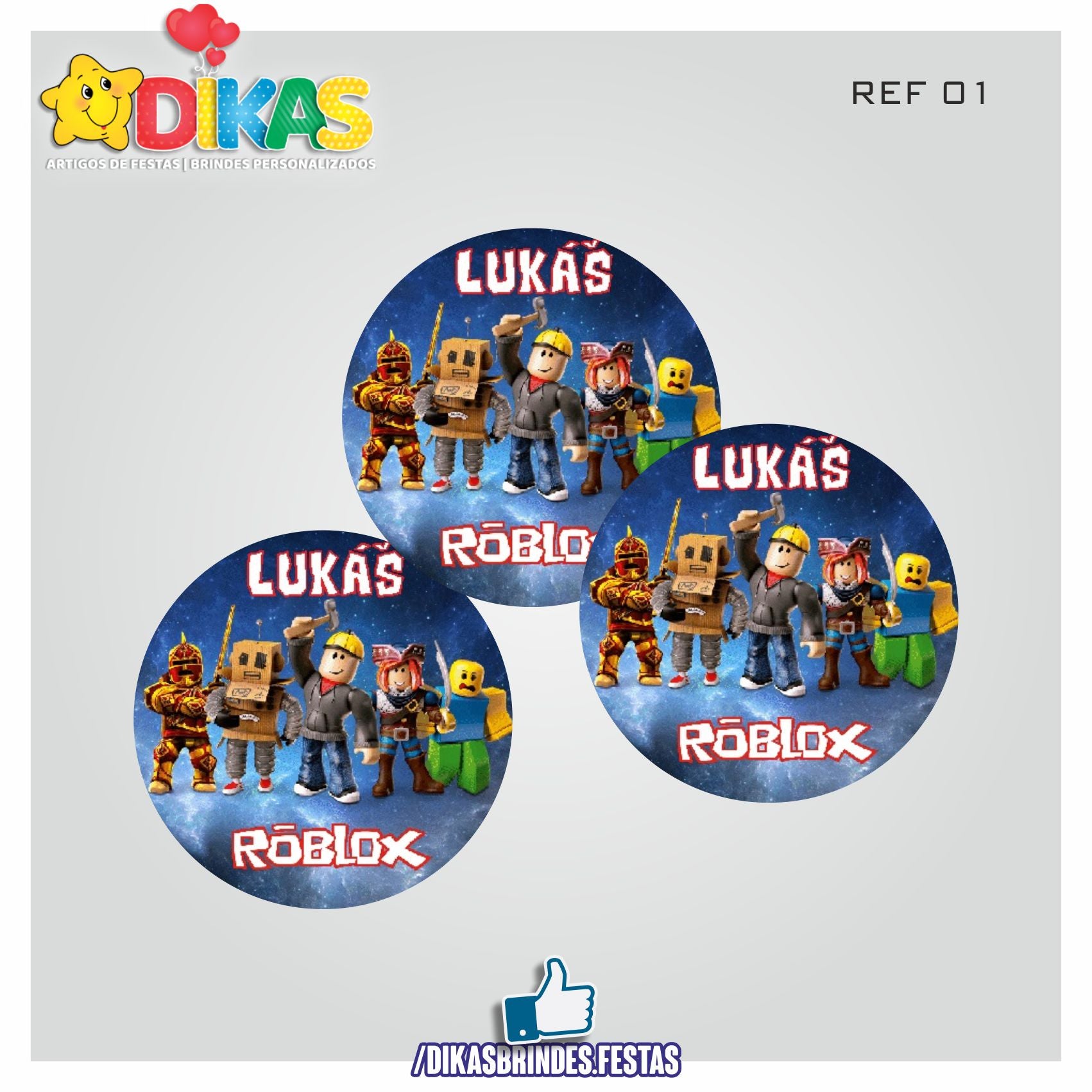 AUTOCOLANTE PERSONALIZADO (40 UNID) - ROBLOX – dikasbrindes