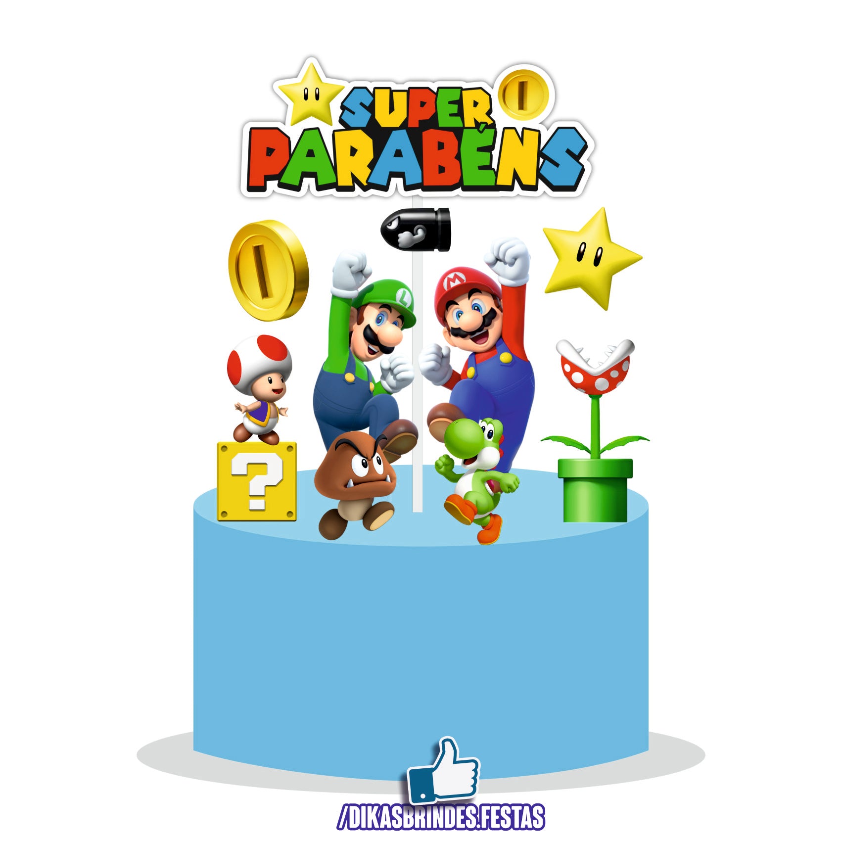 TOPO DE BOLO MARIO BROS - REVENDA – dikasbrindes