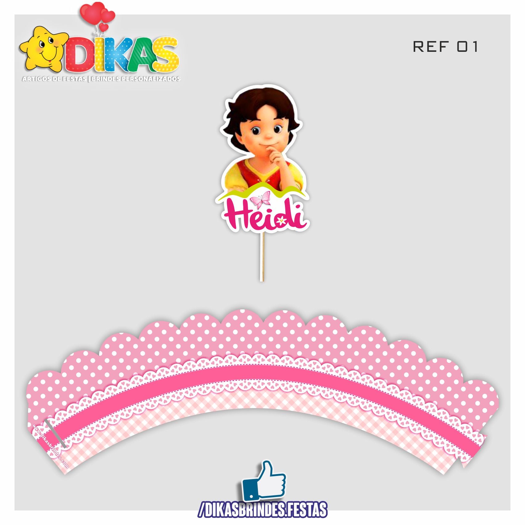 SAIA CUPCAKE + TOPPER - HEIDI – dikasbrindes