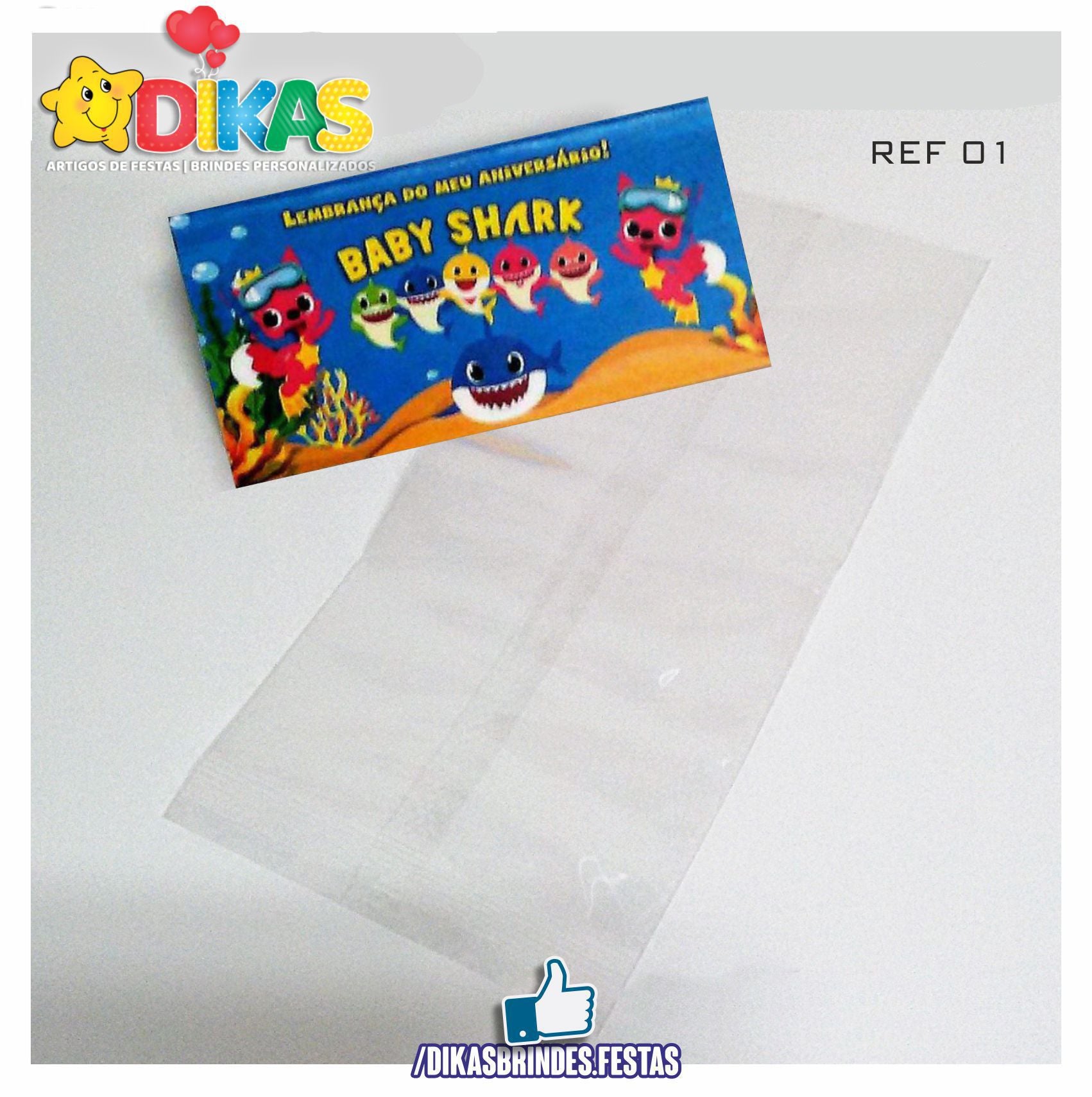 SACO PRENDA C/ TAG (6unid.) - BABY SHARK – dikasbrindes