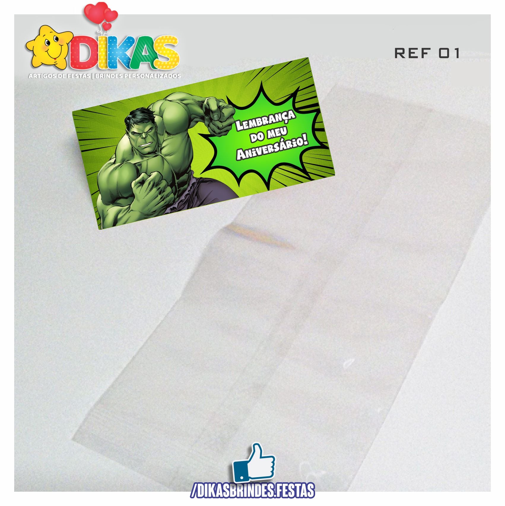 SACO PRENDA C/ TAG (6unid.) - HULK – dikasbrindes