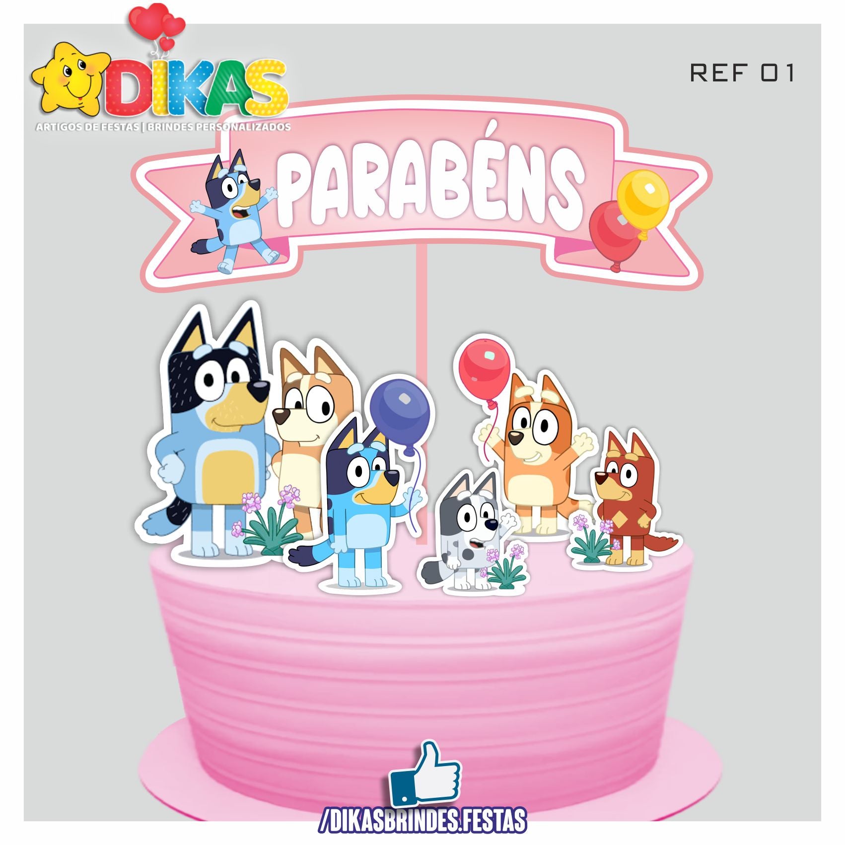 TOPO DE BOLO - BLUEY – dikasbrindes