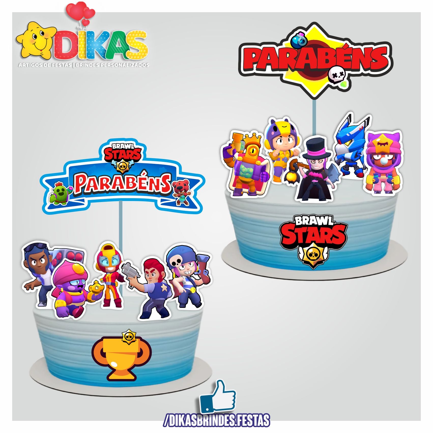 TOPO DE BOLO - BRAWL STARS – dikasbrindes