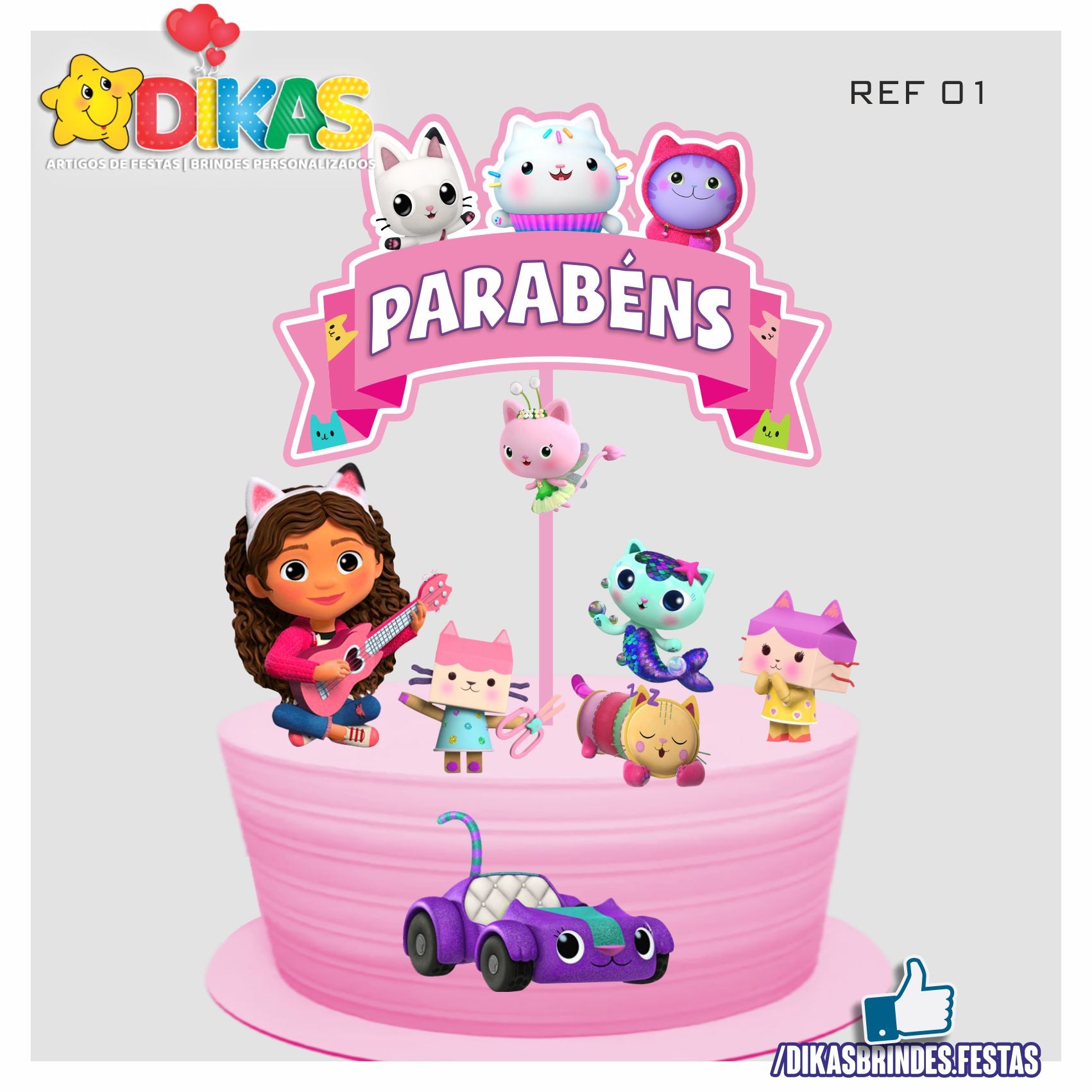 TOPO DE BOLO - GABBY – dikasbrindes