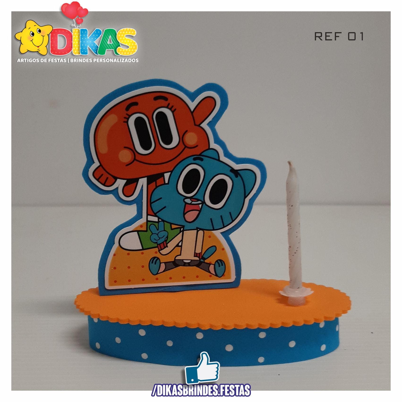 TOPO DE BOLO SIMPLES - GUMBALL – dikasbrindes