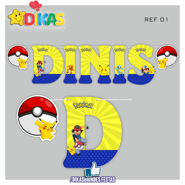 LETRA TEMÁTICA - POKÉMON – dikasbrindes