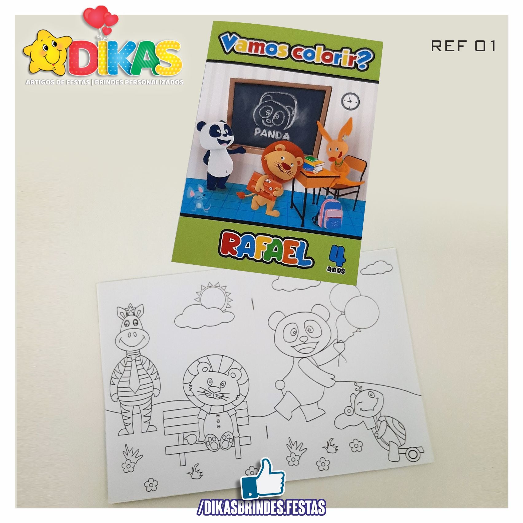 LIVRINHO PARA COLORIR - PANDA E OS AMIGOS – dikasbrindes