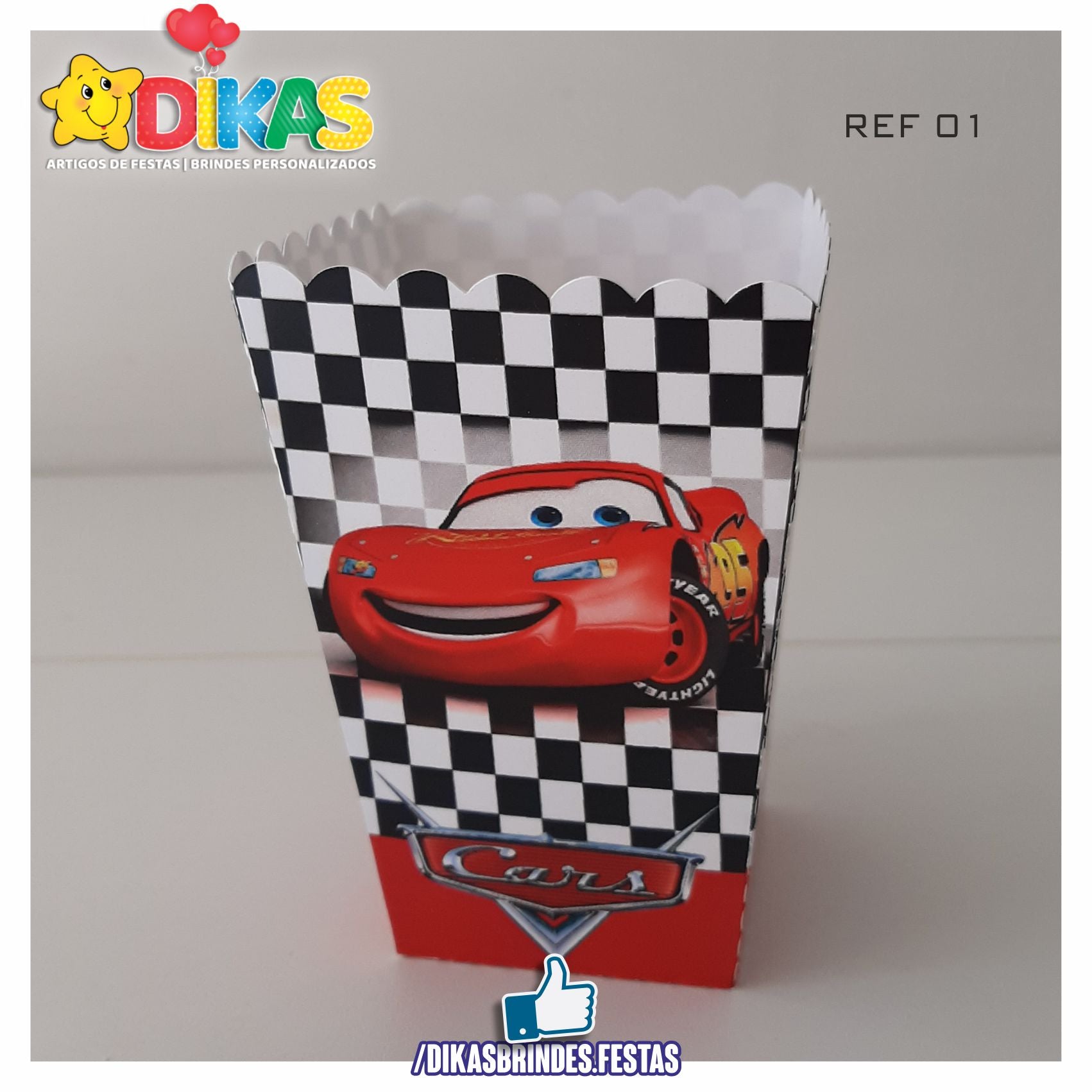 CAIXA DE PIPOCA/BATATA - CARS – dikasbrindes