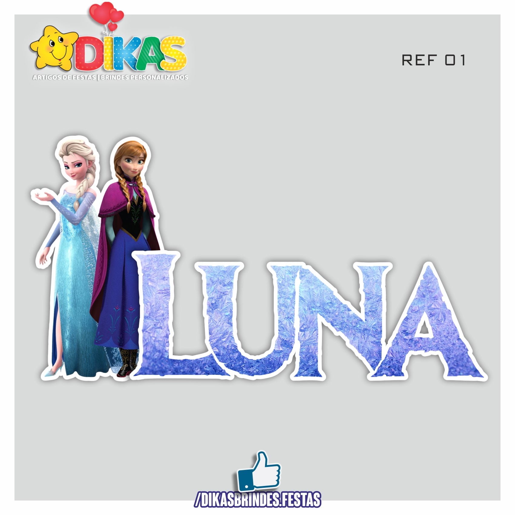NOME DECORATIVO - FROZEN – dikasbrindes