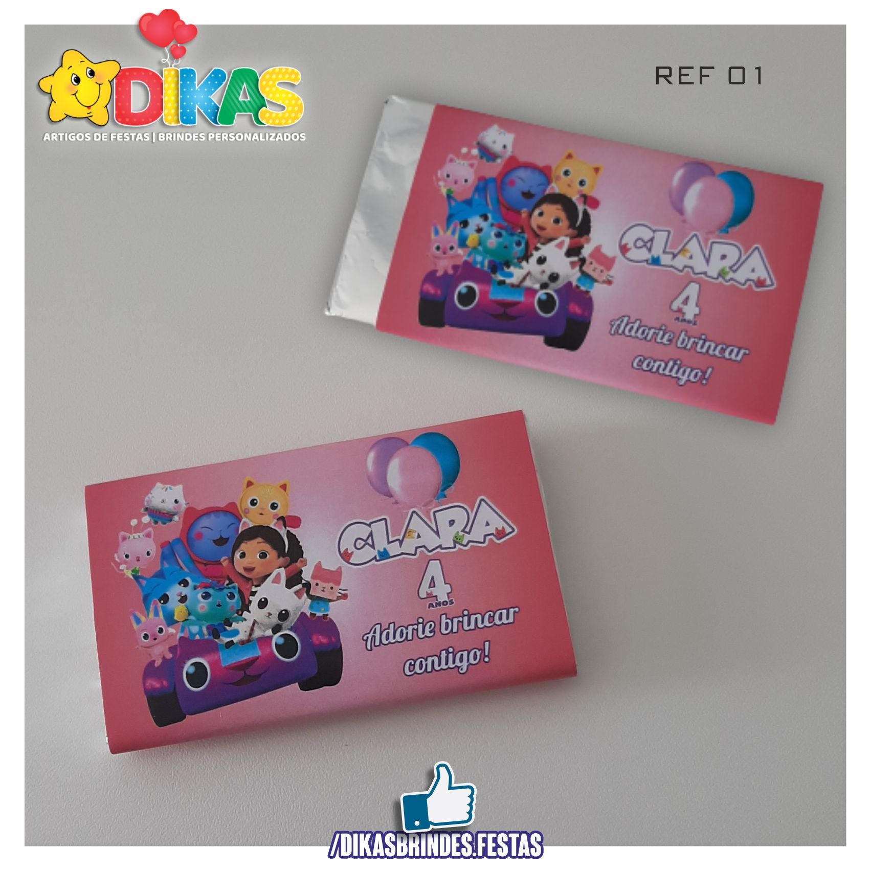 TABLET CHOCOLATE 20G PERSONALIZADO - GABBY – dikasbrindes